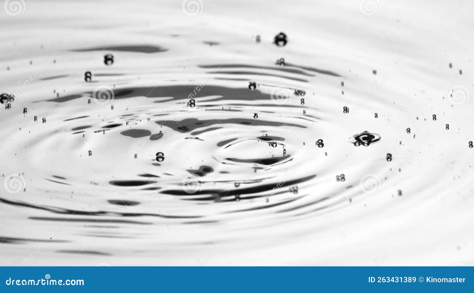 Macro Shot Underwater of Water Drops Falling on Liquid Surface and ...