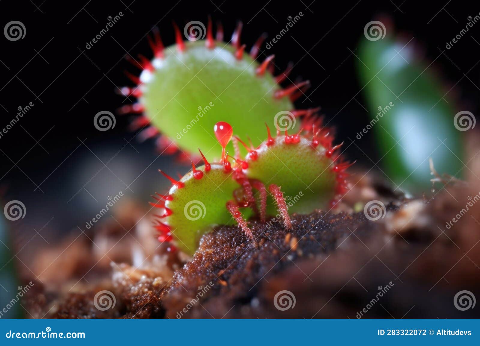 Macro Shot of Venus Flytrap Digesting Its Prey Stock Illustration ...