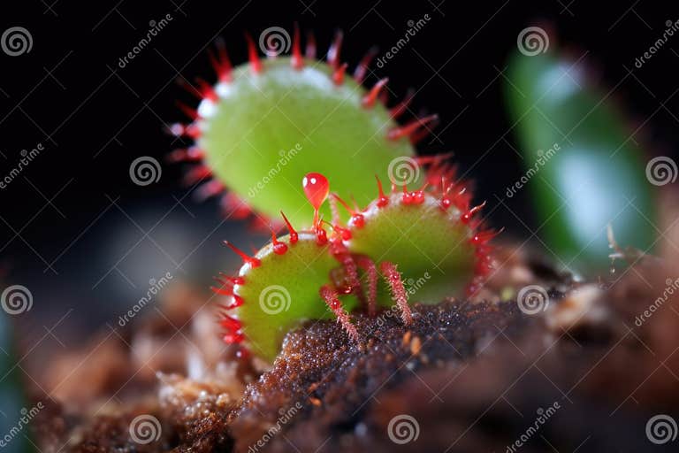Macro Shot of Venus Flytrap Digesting Its Prey Stock Illustration ...