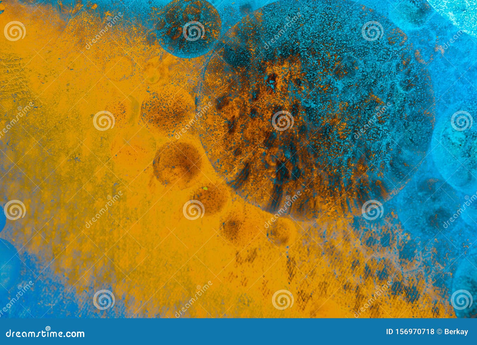 Macro Shot of Water Oil Emulsion Over Colored Background Stock Photo ...