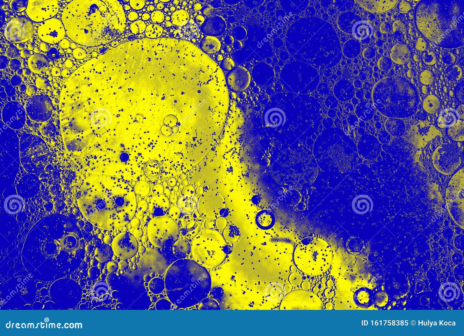 Macro Shot of Water Oil Emulsion Over Colored Background Stock Image ...