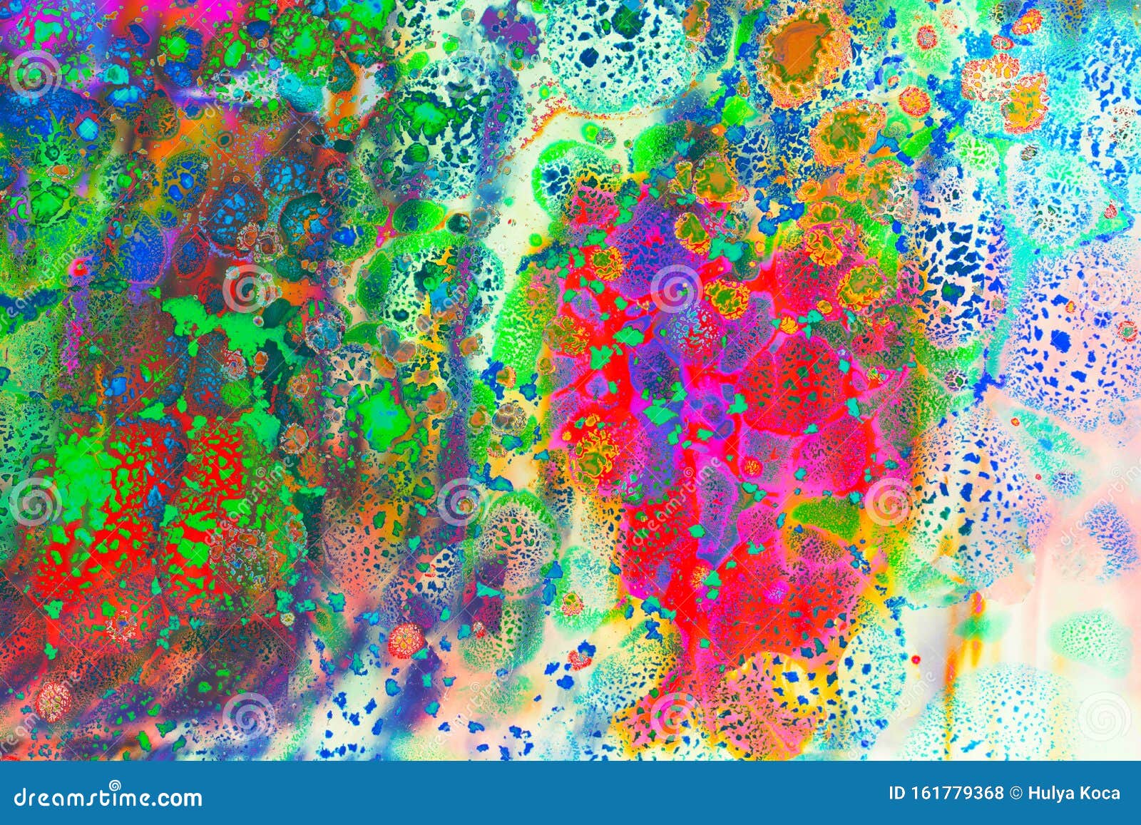 Macro Shot of Water-oil Emulsion Over Colored Background Stock Photo ...