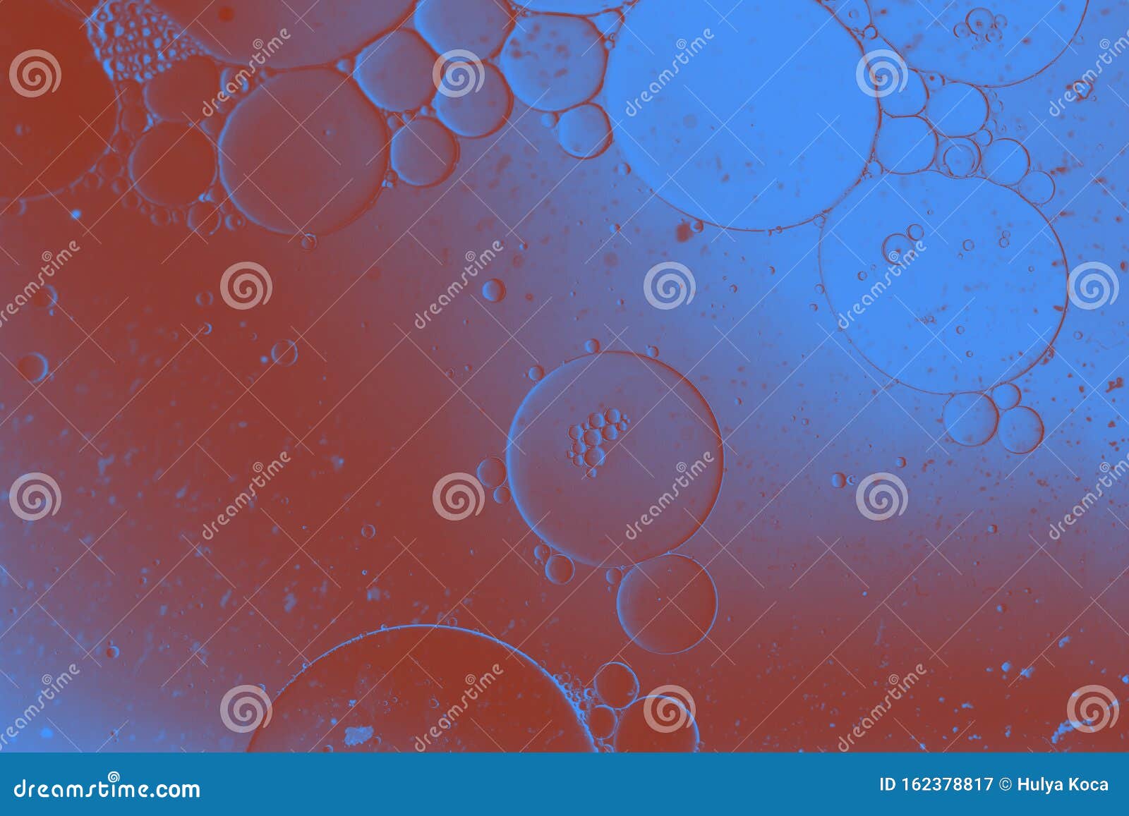 Macro Shot of Water Oil Emulsion Over Colored Background Stock Image ...