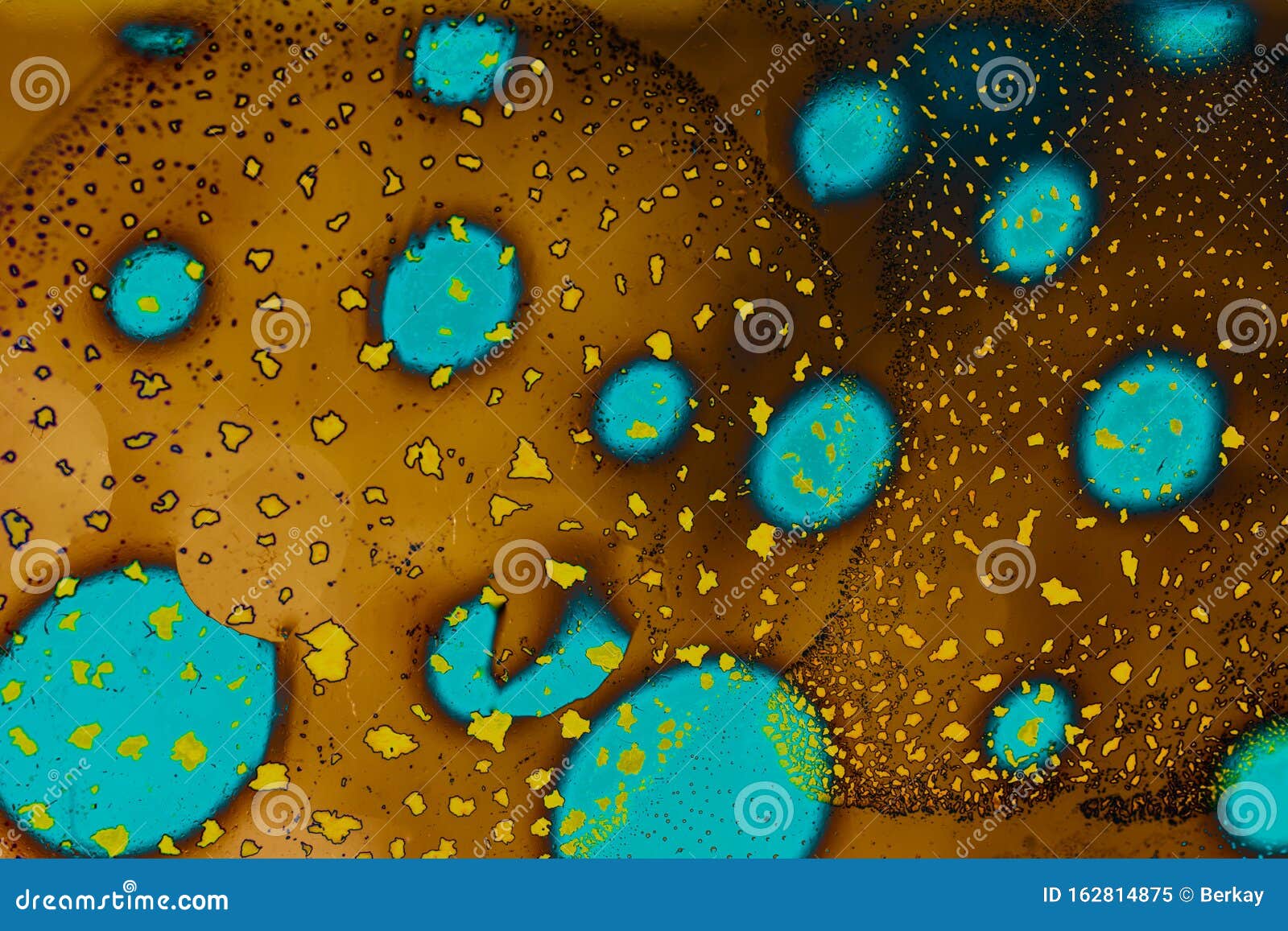 Macro Shot of Water-oil Emulsion Over Colored Background Stock Image ...