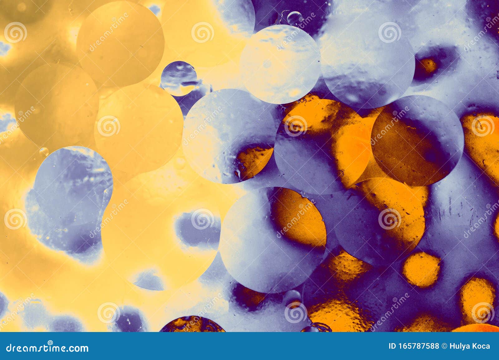 Macro Shot of Water-oil Emulsion Over Colored Background Stock Photo ...