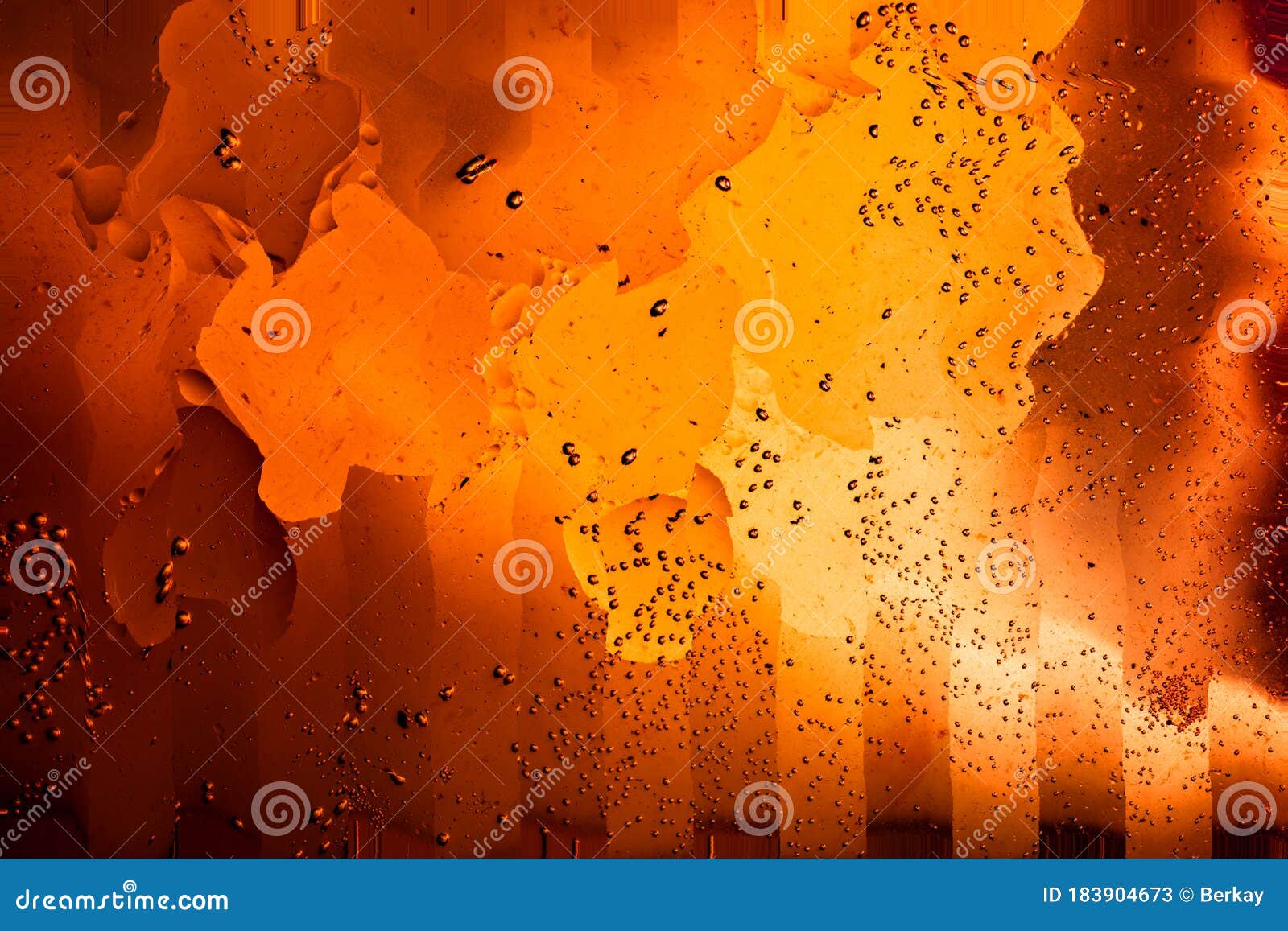 Macro Shot of Water Oil Emulsion Over Colored Background Stock Image ...