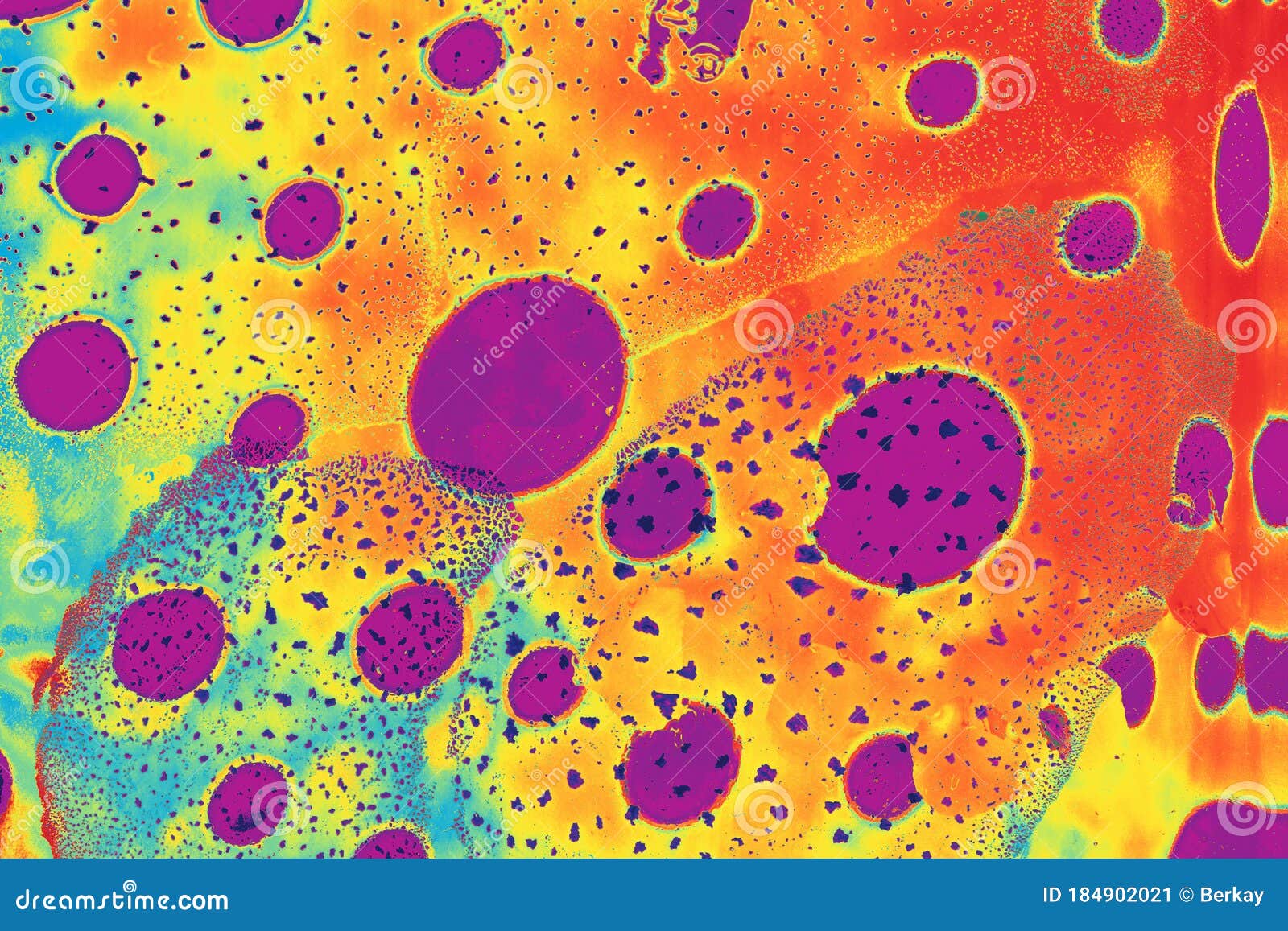 Macro Shot of Water-oil Emulsion Over Colored Background Stock ...