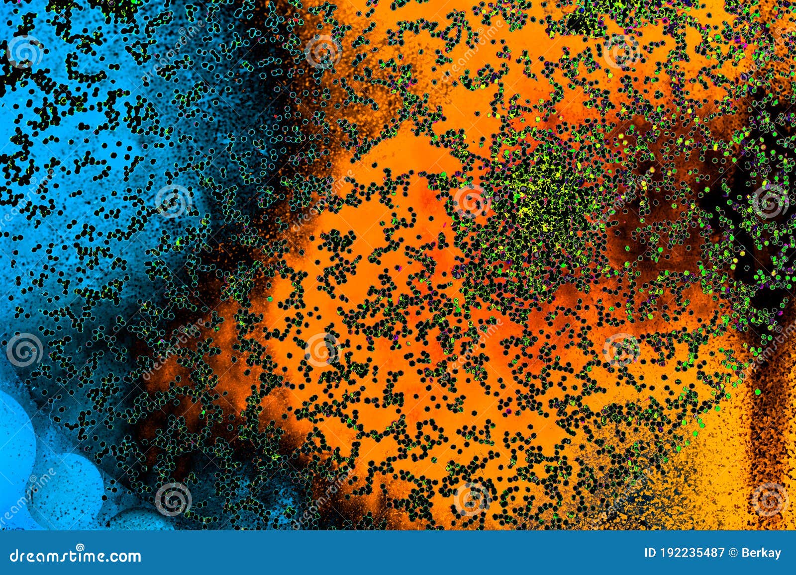 Macro Shot of Water Oil Emulsion Over Colored Background Stock Image ...