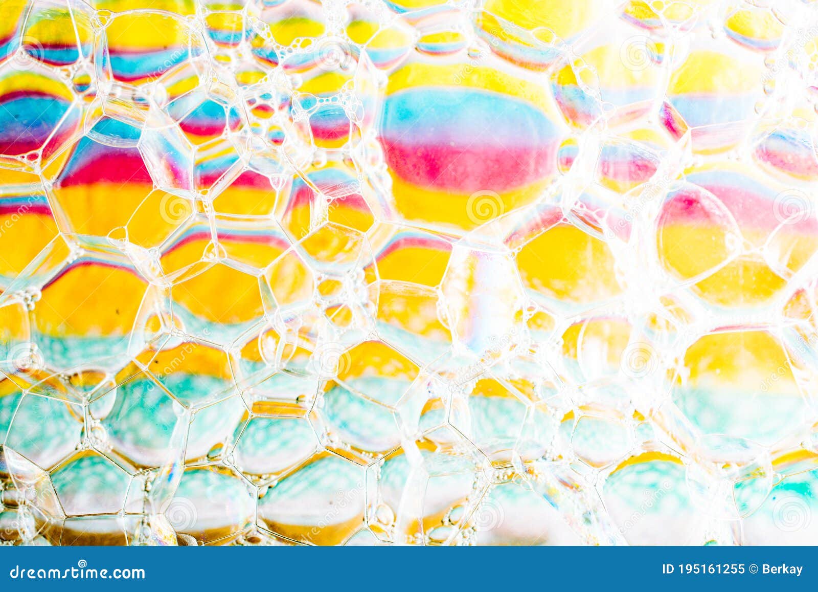 Macro Shot of Water Oil Emulsion Over Colored Background Stock Image ...