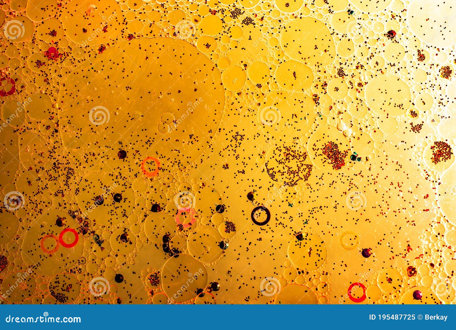 Macro Shot of Water Oil Emulsion Over Colored Background Stock Image ...