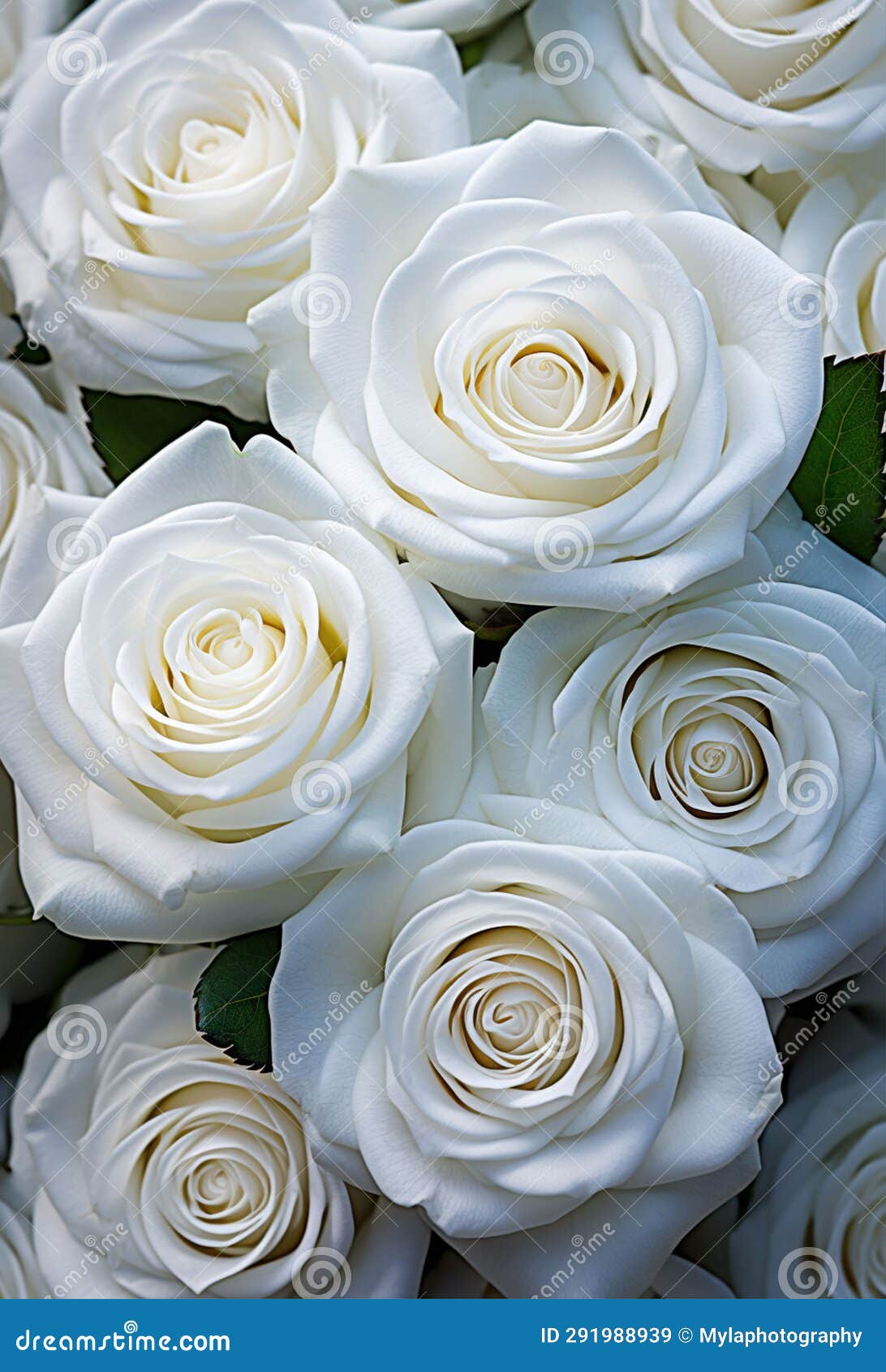 Macro Shot of a White Rose Bouquet Stock Illustration - Illustration of ...