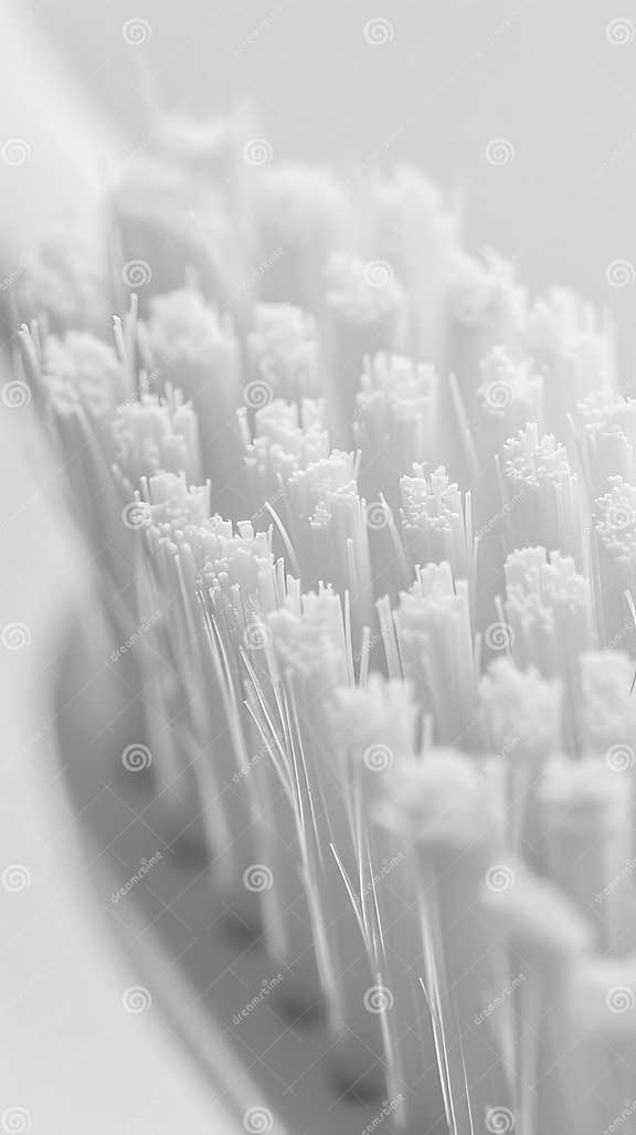Macro Shot of a White Toothbrushs Bristles Emphasizing the Dense ...