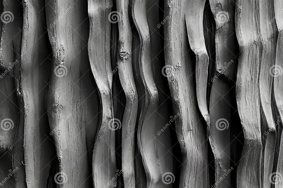 Macro Shot of Willow Tree Bark Texture, Deeply Grooved Patterns in Soft ...