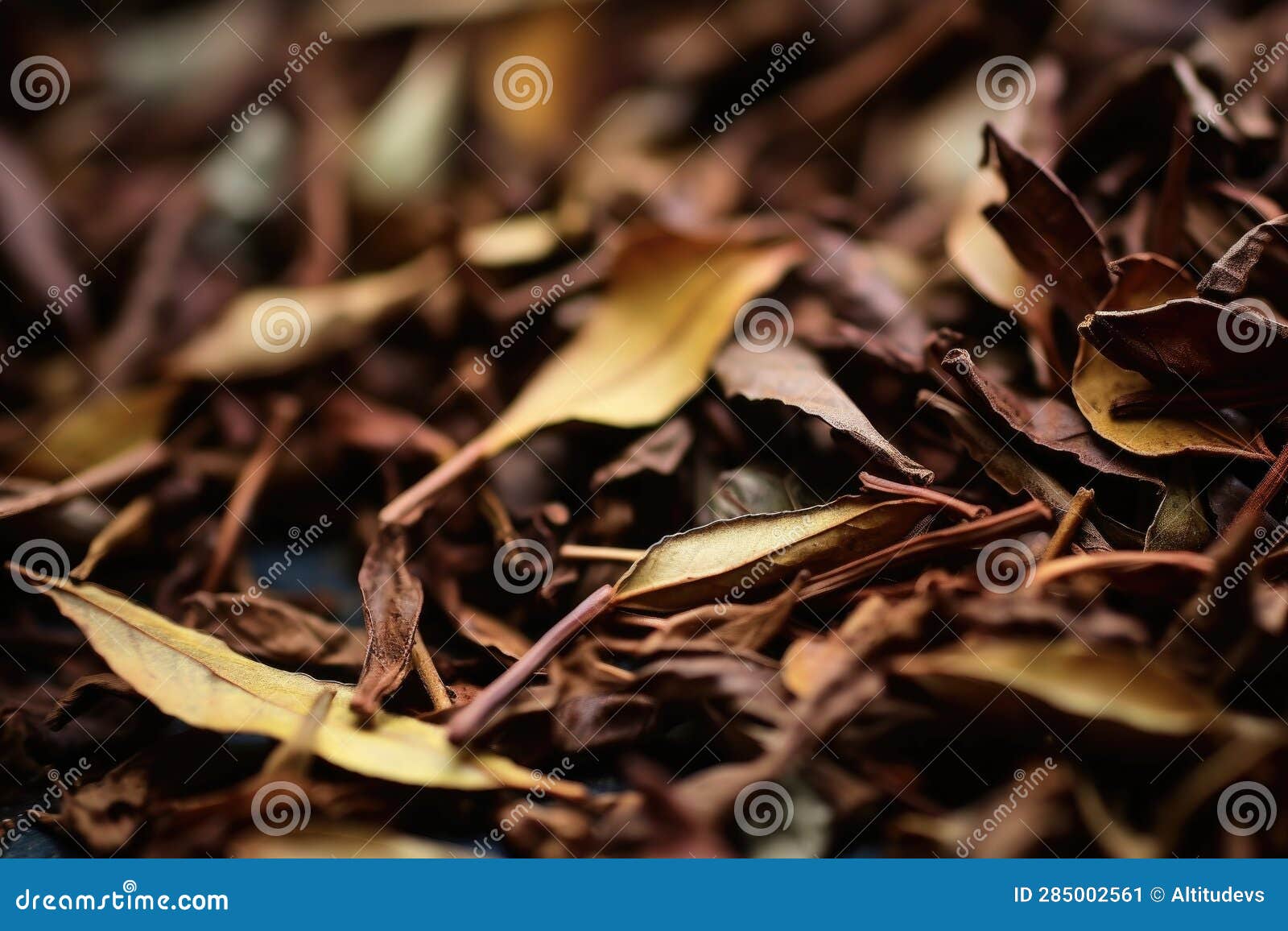 Macro Shot of Withered Tea Leaves Ready for Processing Stock ...