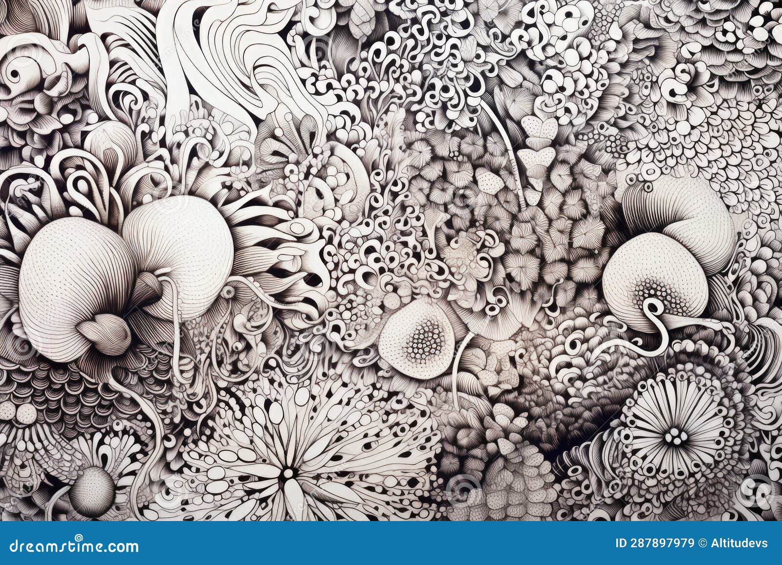 Macro Shot of Zentangle Doodling on Paper Stock Illustration ...