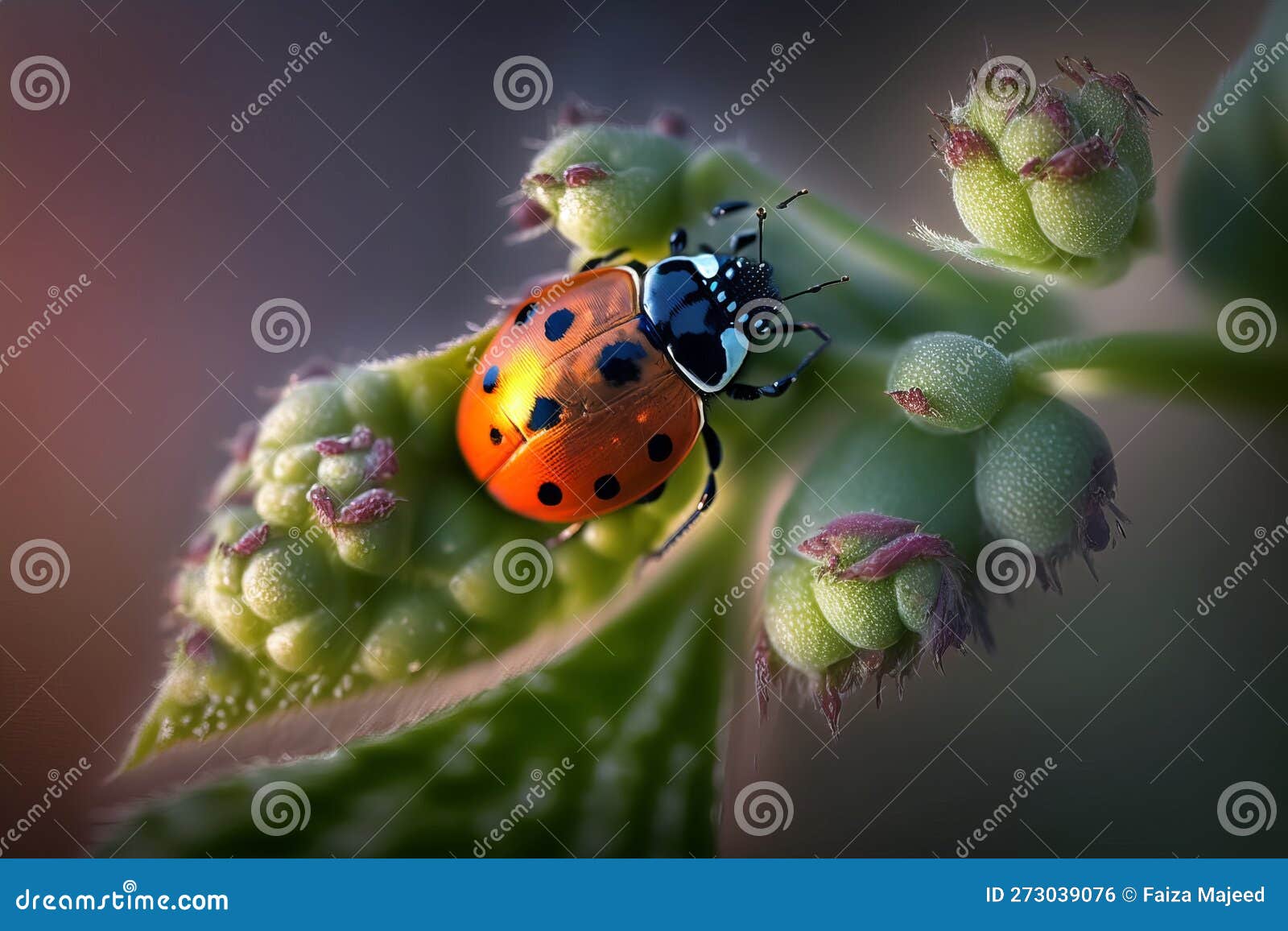 Macro Shots, Beautiful Nature Scene. Beautiful Ladybug on Leaf and ...