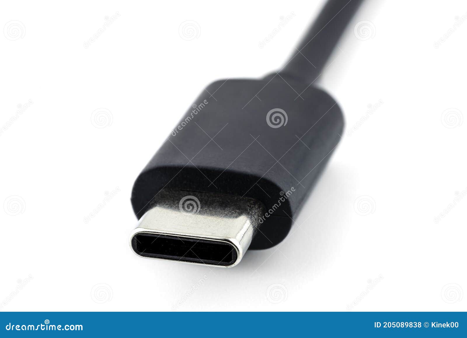 Macro Shots of the USB 3.1 Type-C Cable, Isolated on a White Background ...