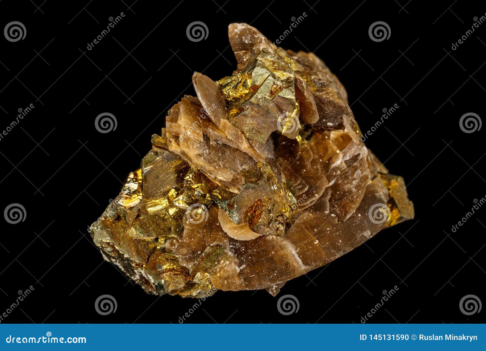 Macro Siderite Mineral Stone on Black Background Stock Photo - Image of ...