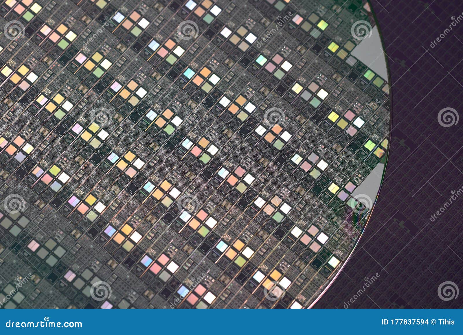 Macro of Silicon Semiconductor Wafer. Stock Photo - Image of background ...