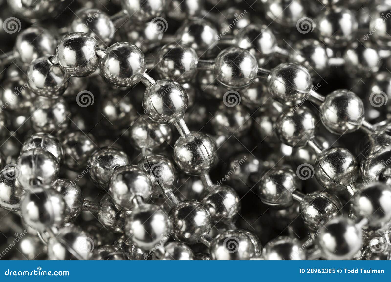 Macro of Silver Colored Balls on Chain Stock Image - Image of color ...