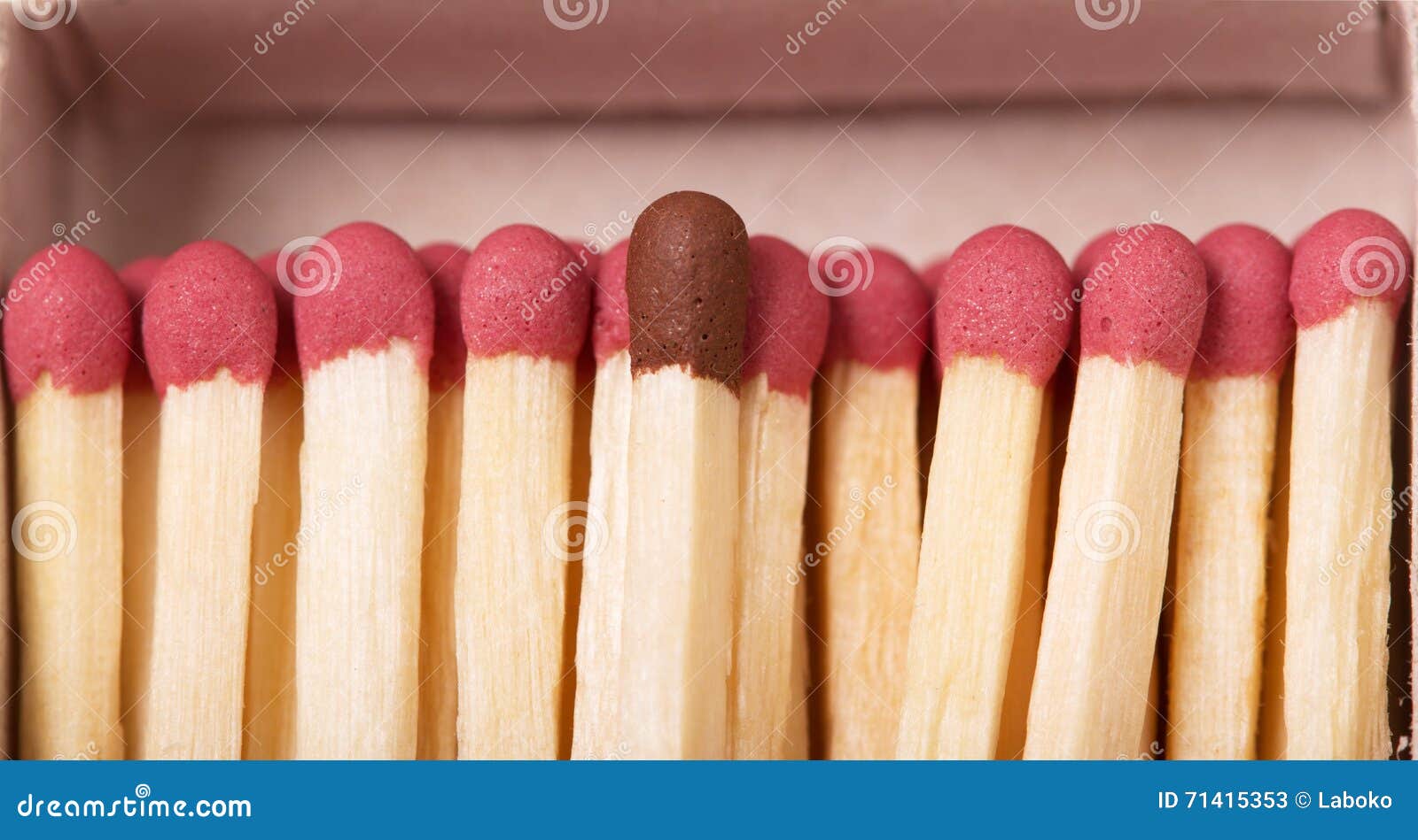 Macro Single Brown Matchstick Red Concept Crowd Stock Photos - Free ...
