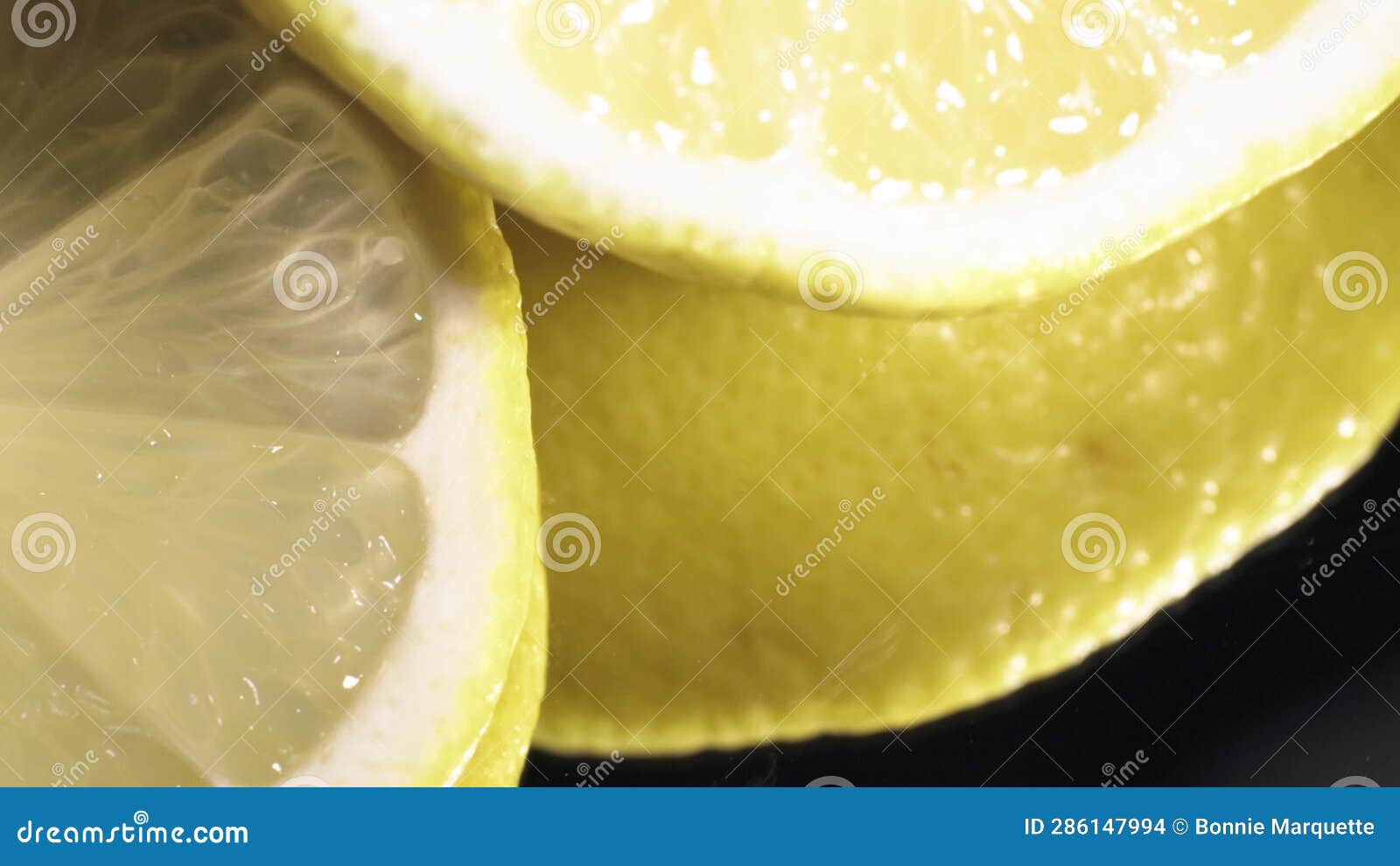 Macro of a Slice of a Fresh Lemon Rotating. Stock Footage - Video of ...