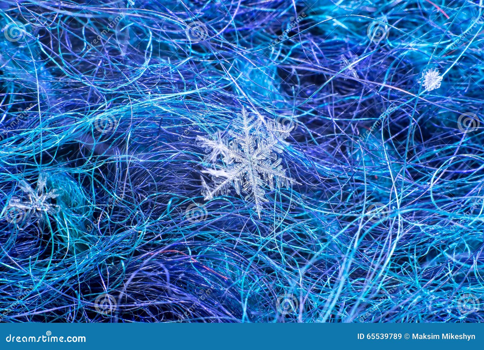Macro Snowflake Crystals in a Large Increase Stock Image - Image of ...