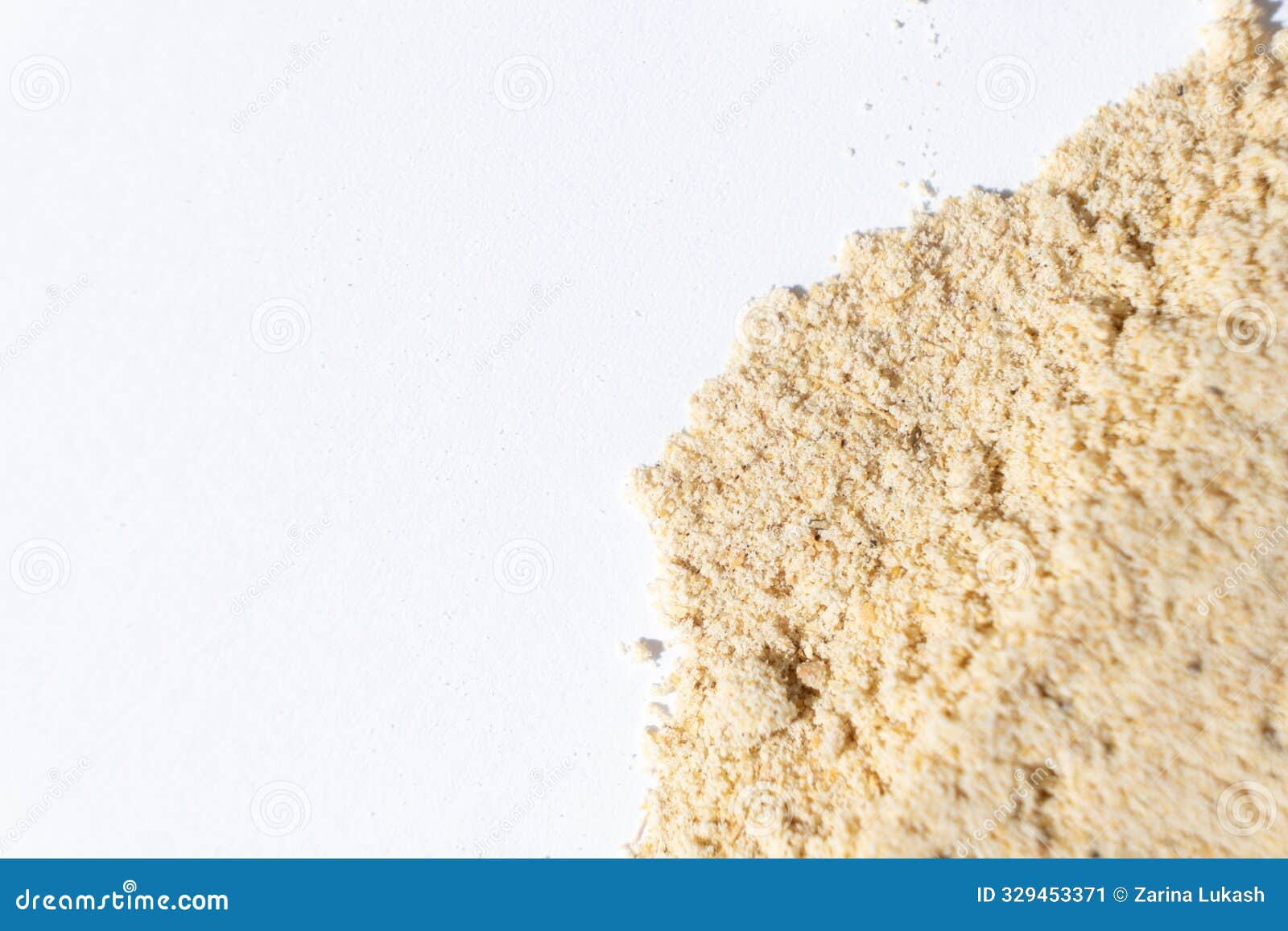 Macro Spilled Ginger Powder, Ground Ginger Root on a White Background ...