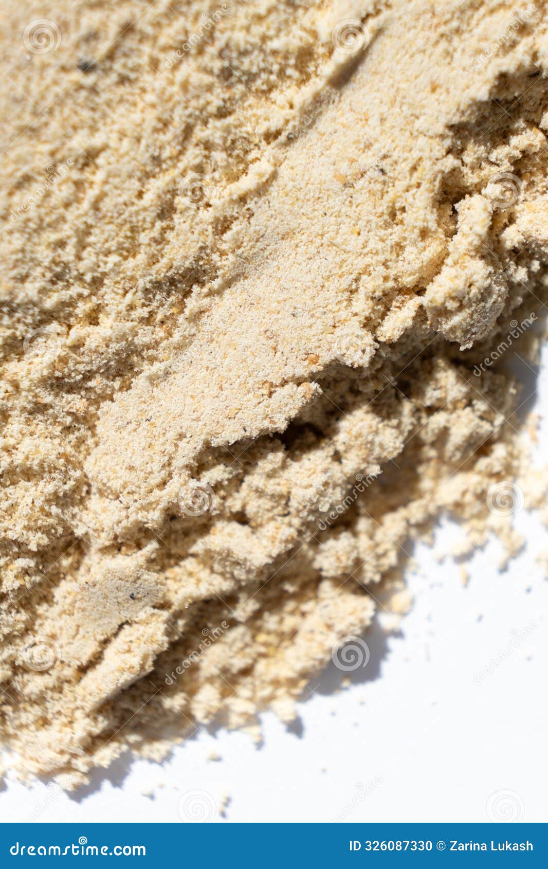 Macro Spilled Ginger Powder, Ground Ginger Root on a White Background ...