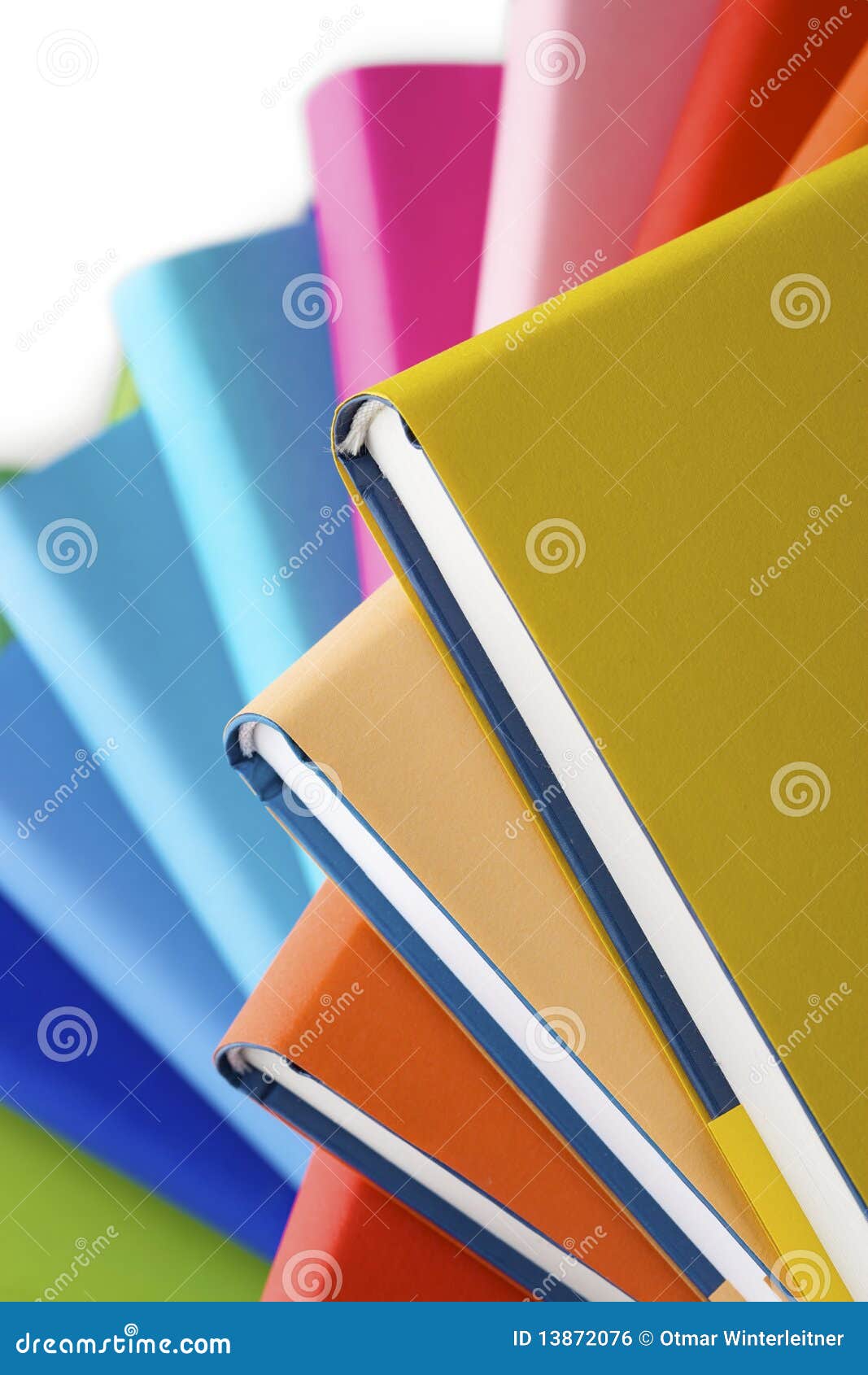 Macro of Spiral Stack of Books Stock Photo - Image of magenta, color ...