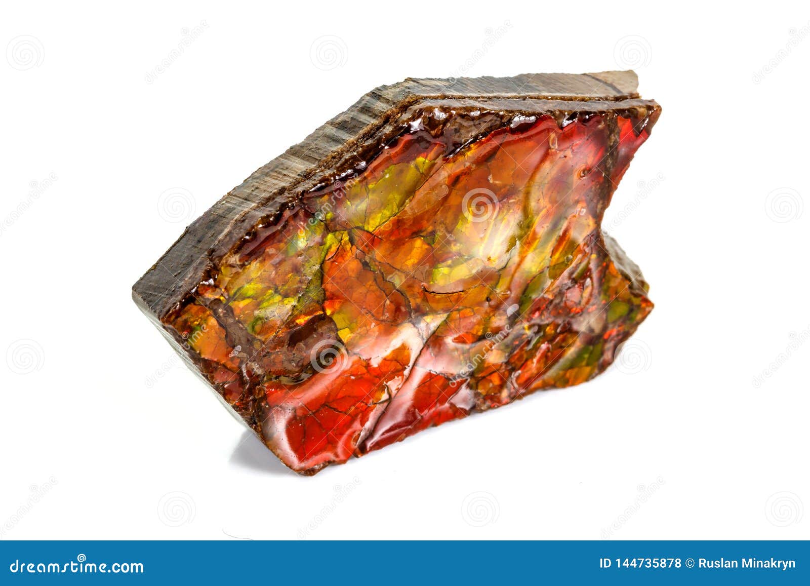 Ammolite Mineral Stone On White Background Royalty-Free Stock ...