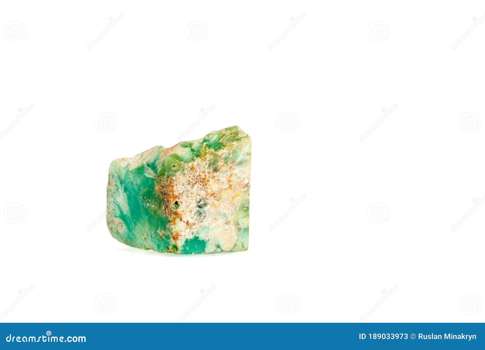 Macro Stone Mineral Chrysoprase on a White Background Stock Image ...