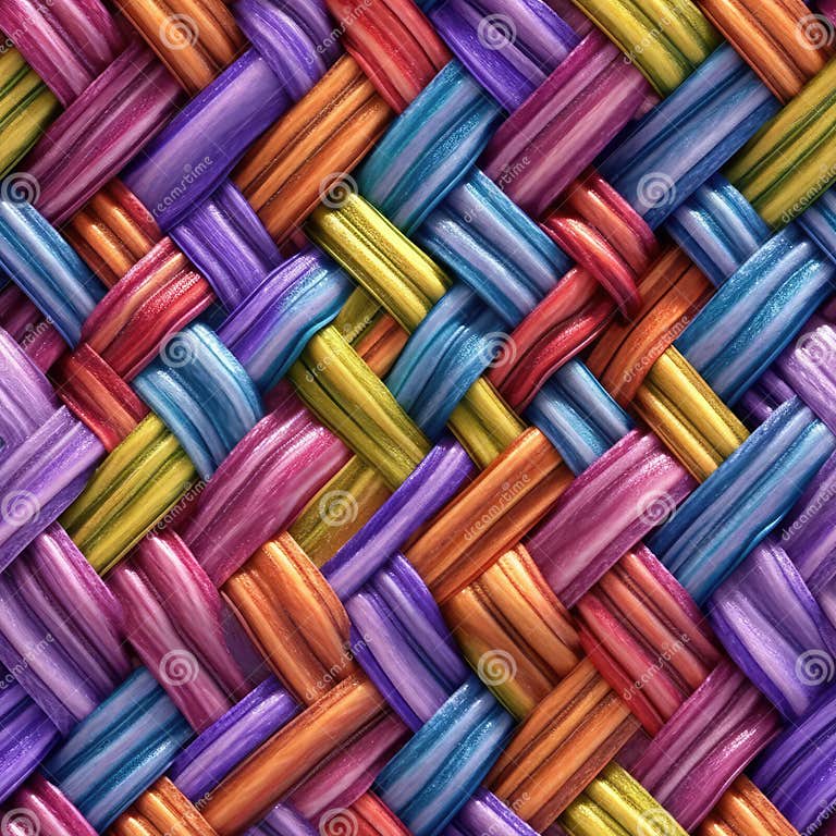 Macro Structure of a Fabric Woven from Multicolored Threads Seamless ...