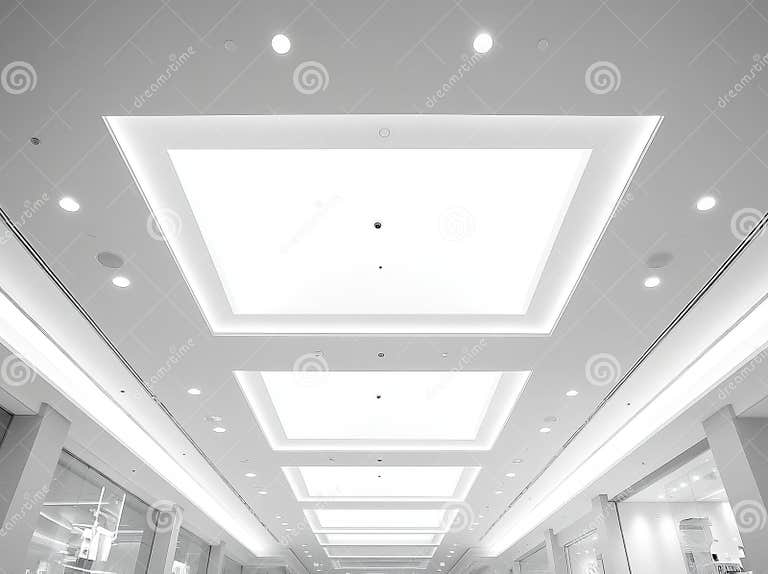 A Macro Suspended Grid False Ceiling Featuring a Gypsum Bulkhead Design and Column Coves with ...