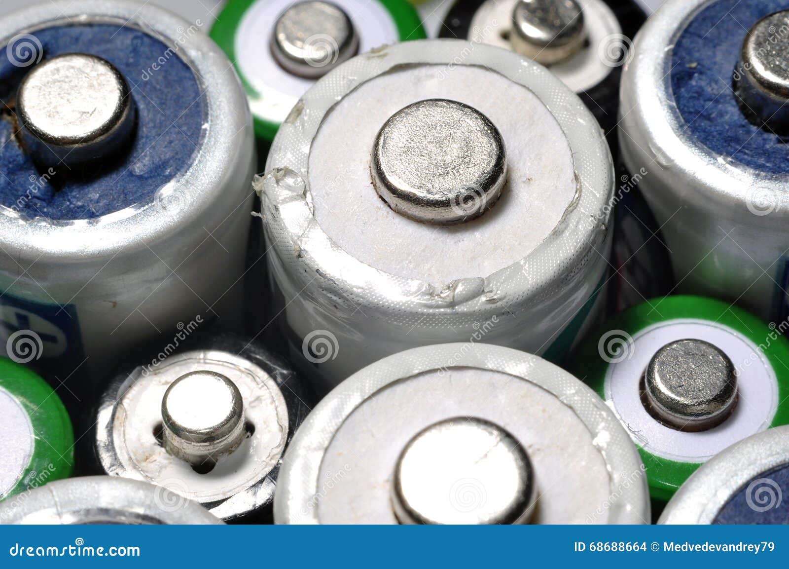 Macro Texture Background Different Types of Old Used Batteries R Stock ...