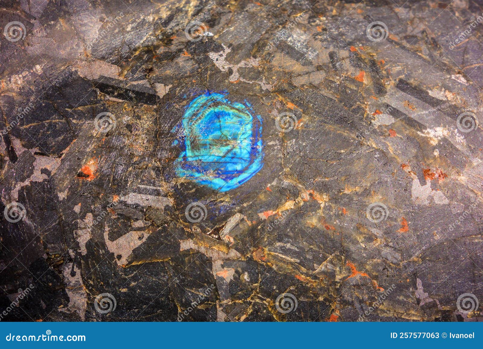 Macro Texture Blue Labradorite Gemstone Closeup Background Stock Image ...