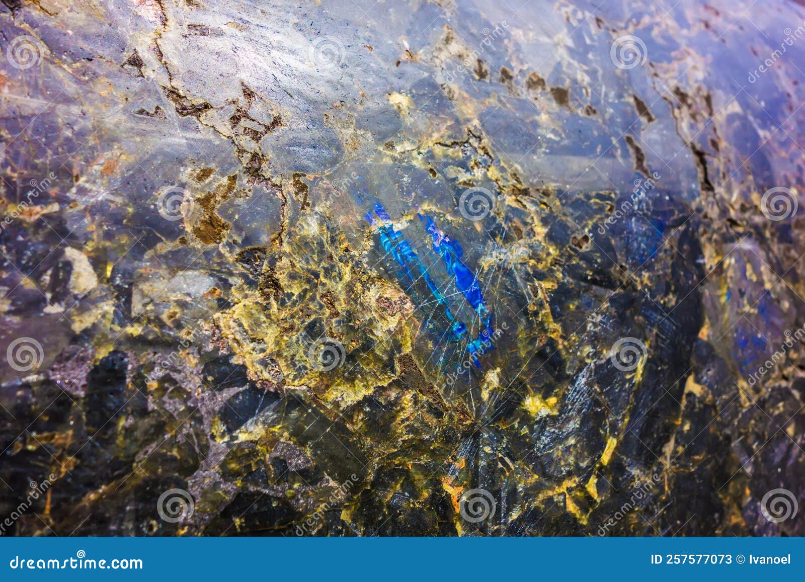 Macro Texture Blue Labradorite Gemstone Closeup Background Stock Image ...