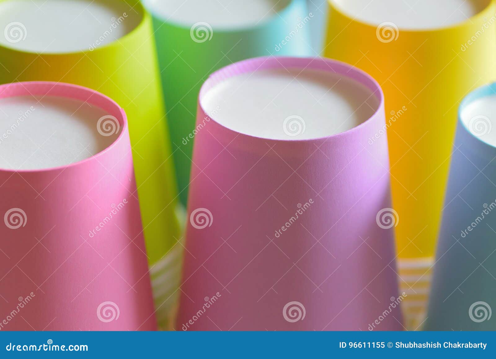 Macro Texture of Lined Up Colorful Paper Cups Stock Image - Image of ...