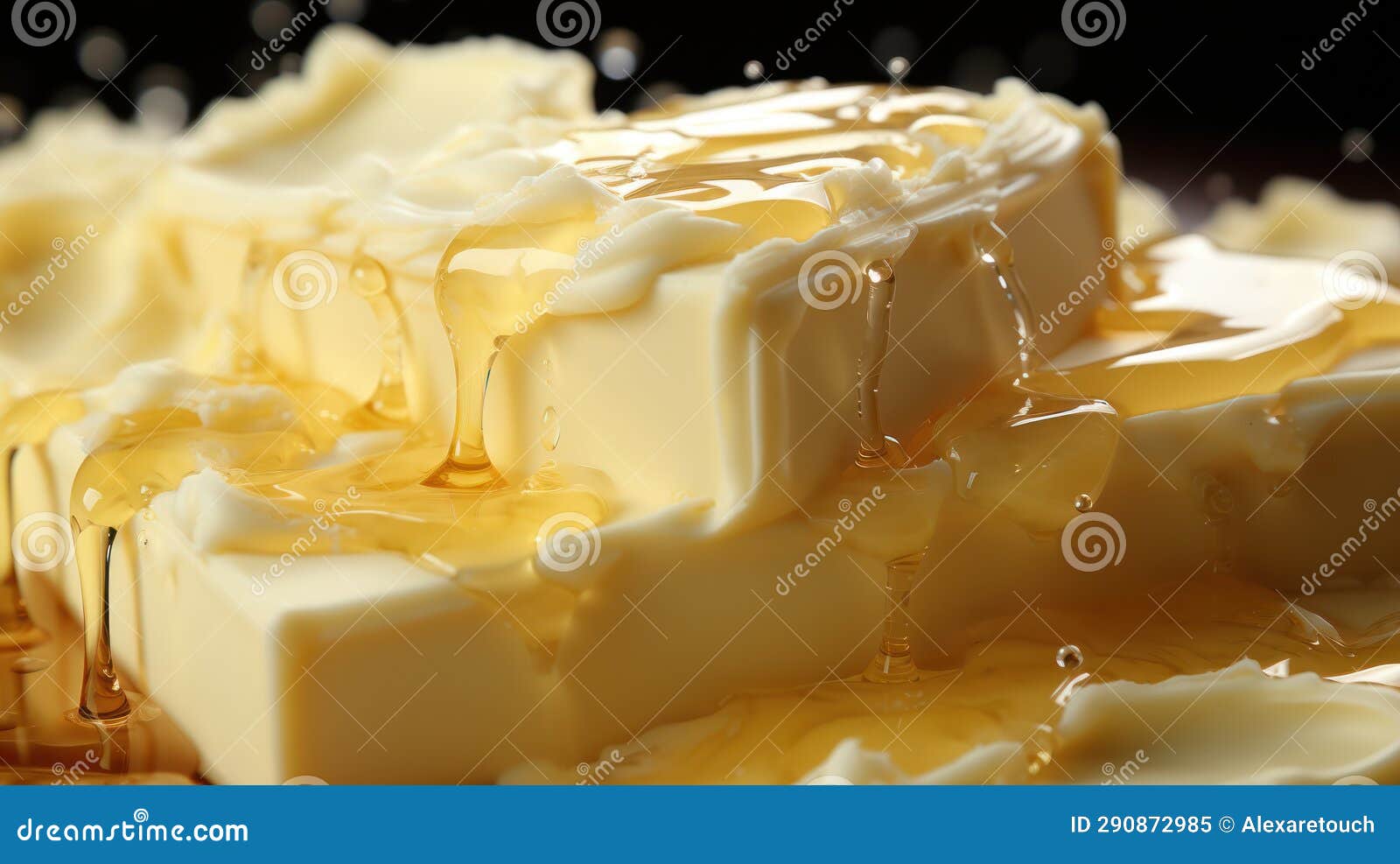 Macro Texture of a Piece of Melting Butter Stock Image - Image of snack ...