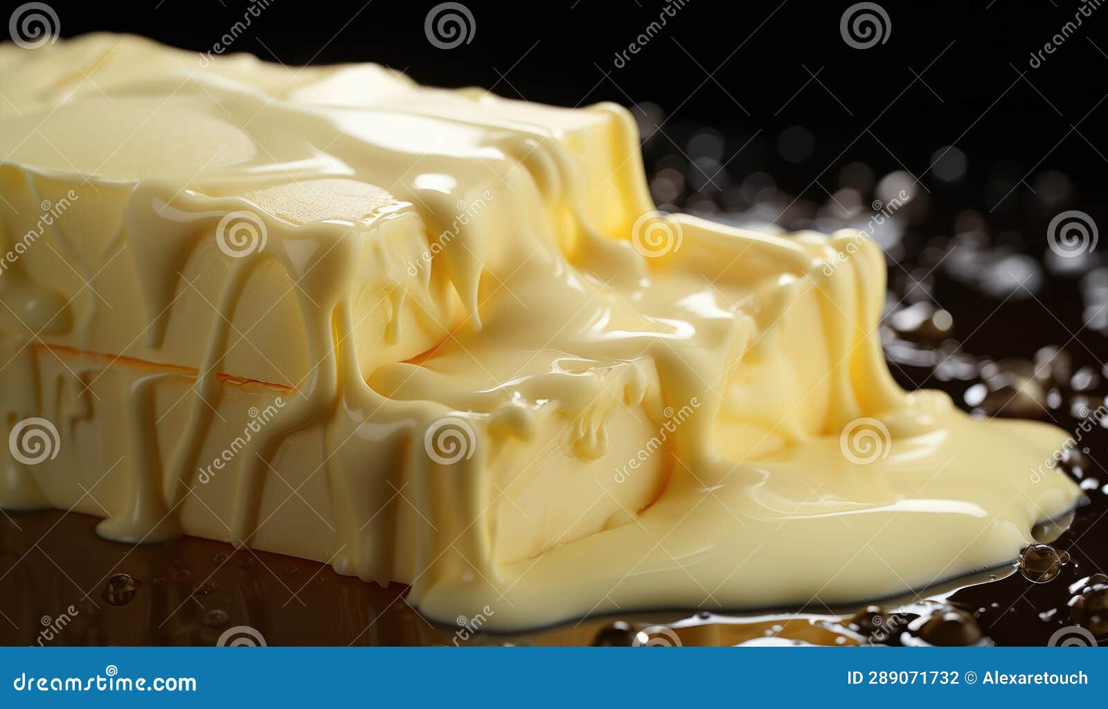 Macro Texture of a Piece of Melting Butter Stock Photo - Image of melt ...
