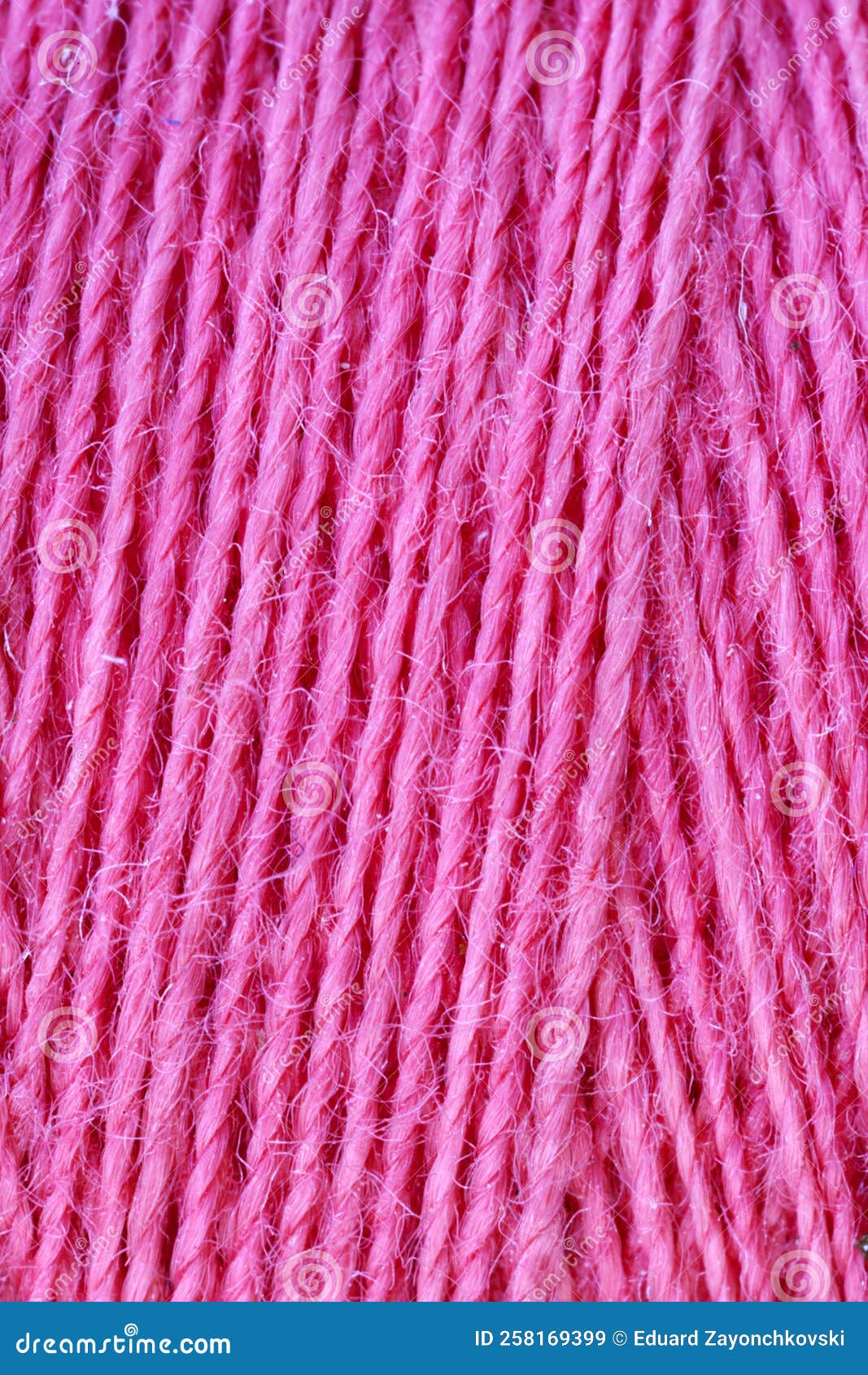 The Macro Texture of Red Cotton Thread on Bobbin, Close-up,. Stock ...