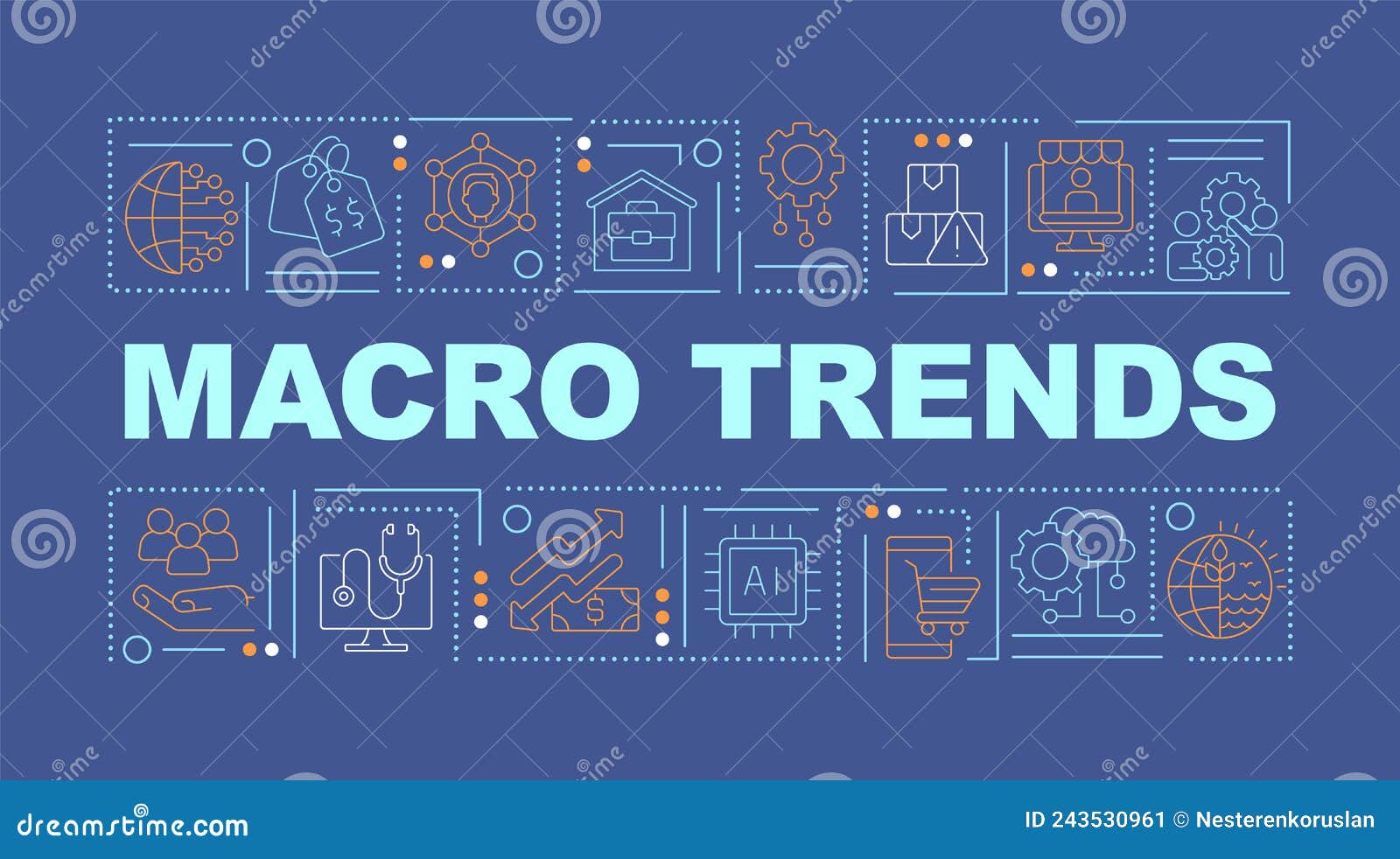 Macro Trends Word Concepts Dark Blue Banner Stock Vector - Illustration ... Macro Trends Word Concepts Dark Blue Banner Stock Vector - Illustration ...