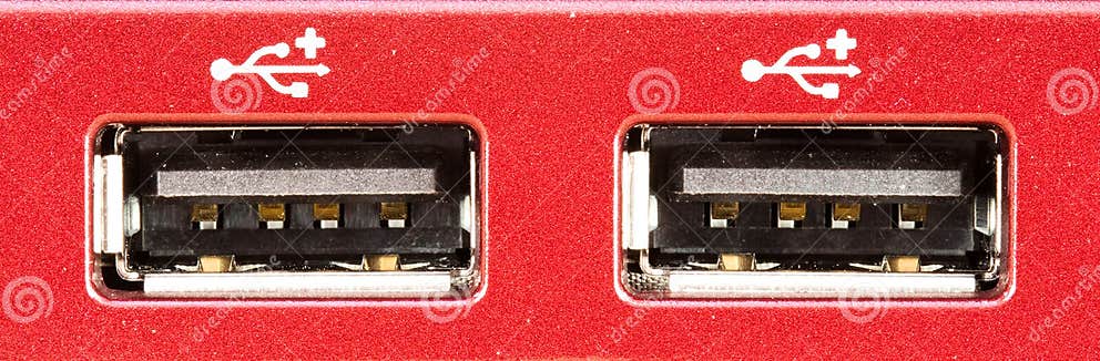 Macro of a two usb ports stock image. Image of modern - 11007965