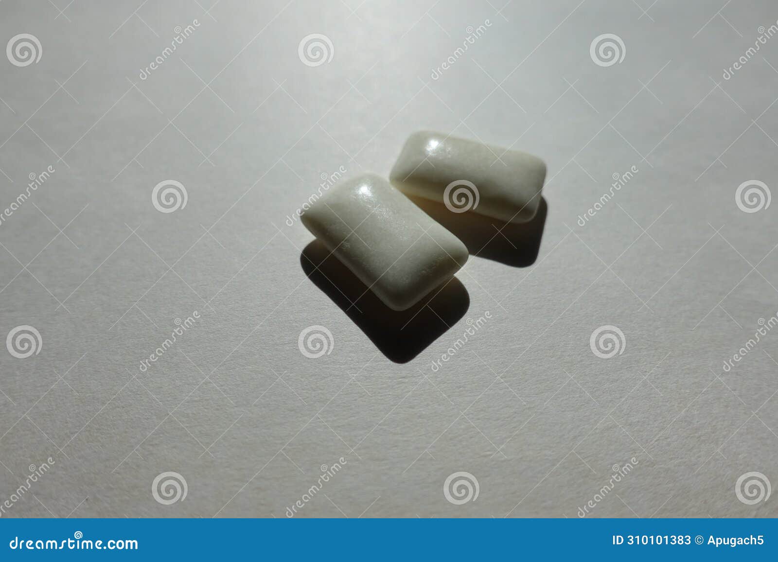 Macro of Two White Pieces of Chewing Gum Stock Image - Image of ...