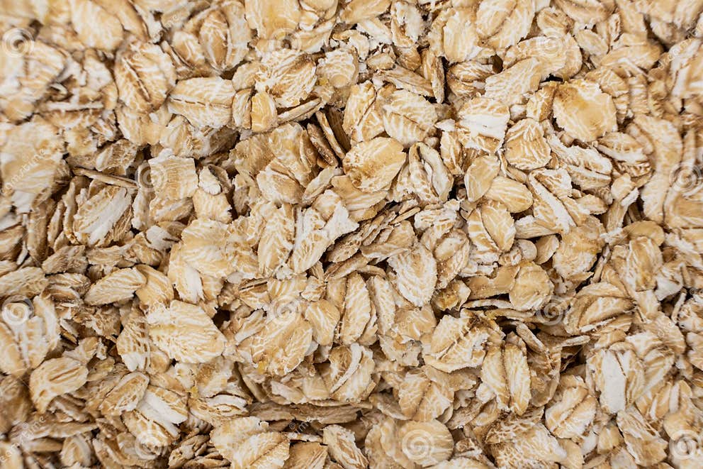 Macro Uncooked Raw Oatmeal Top View. Stock Photo - Image of porridge ...