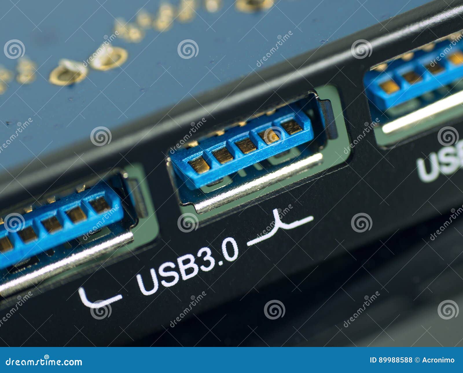 Macro of USB 3.0 stock photo. Image of blue, hardware - 89988588