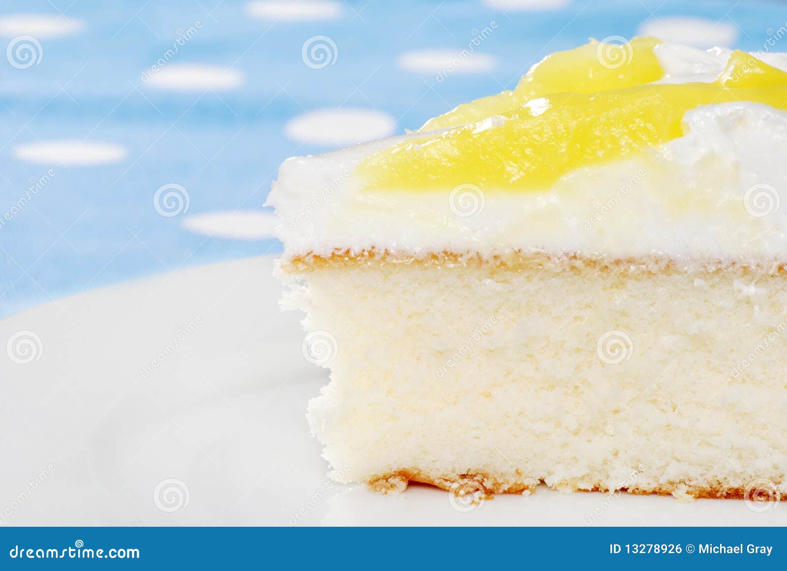 Macro vanilla lemon cake stock photo. Image of white - 13278926