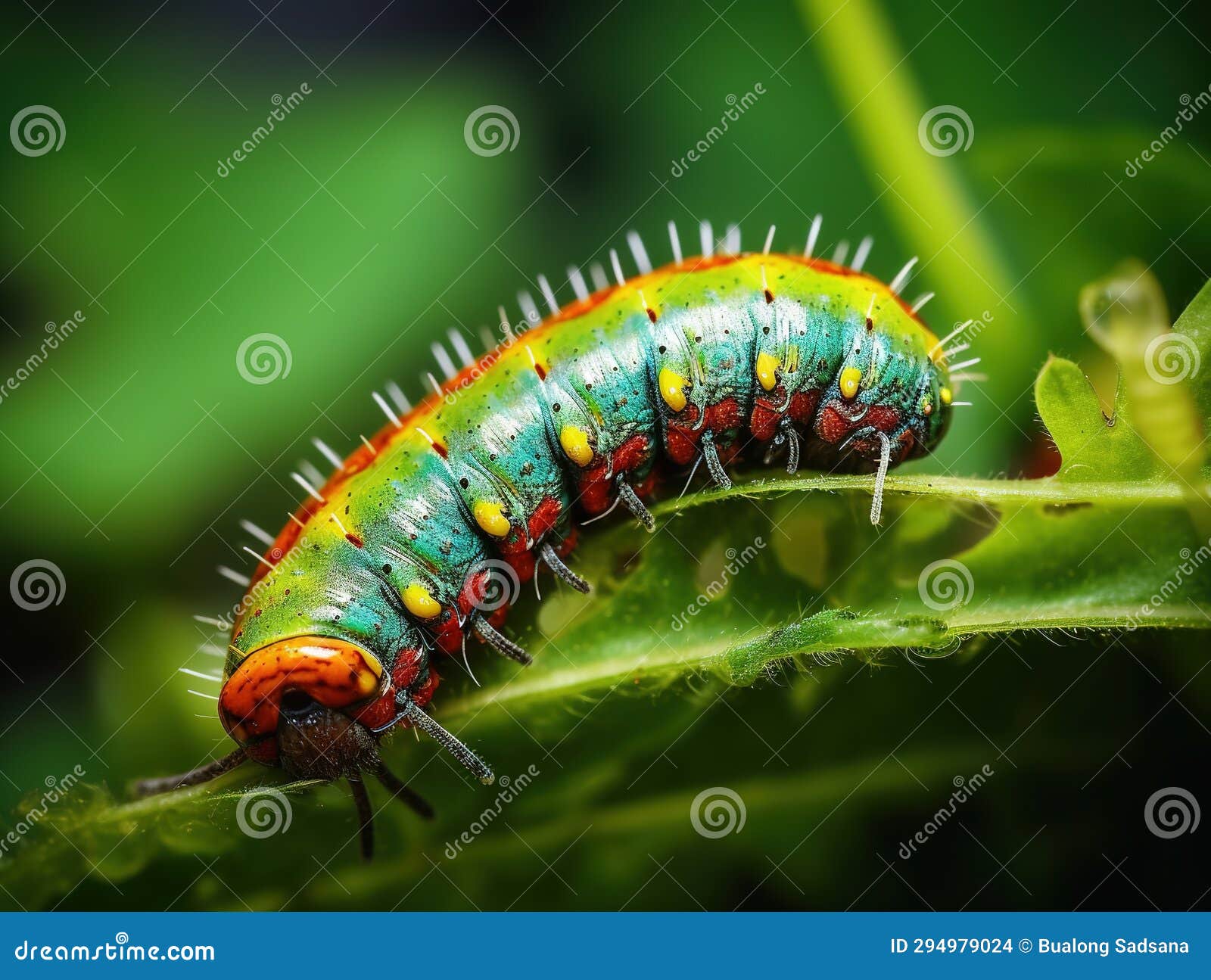 Macro of Vermin Caterpillar Stock Illustration - Illustration of side ...
