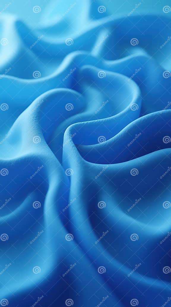 Macro View of Abstract Blue Wavy Cloth in Ripple Form Stock ...