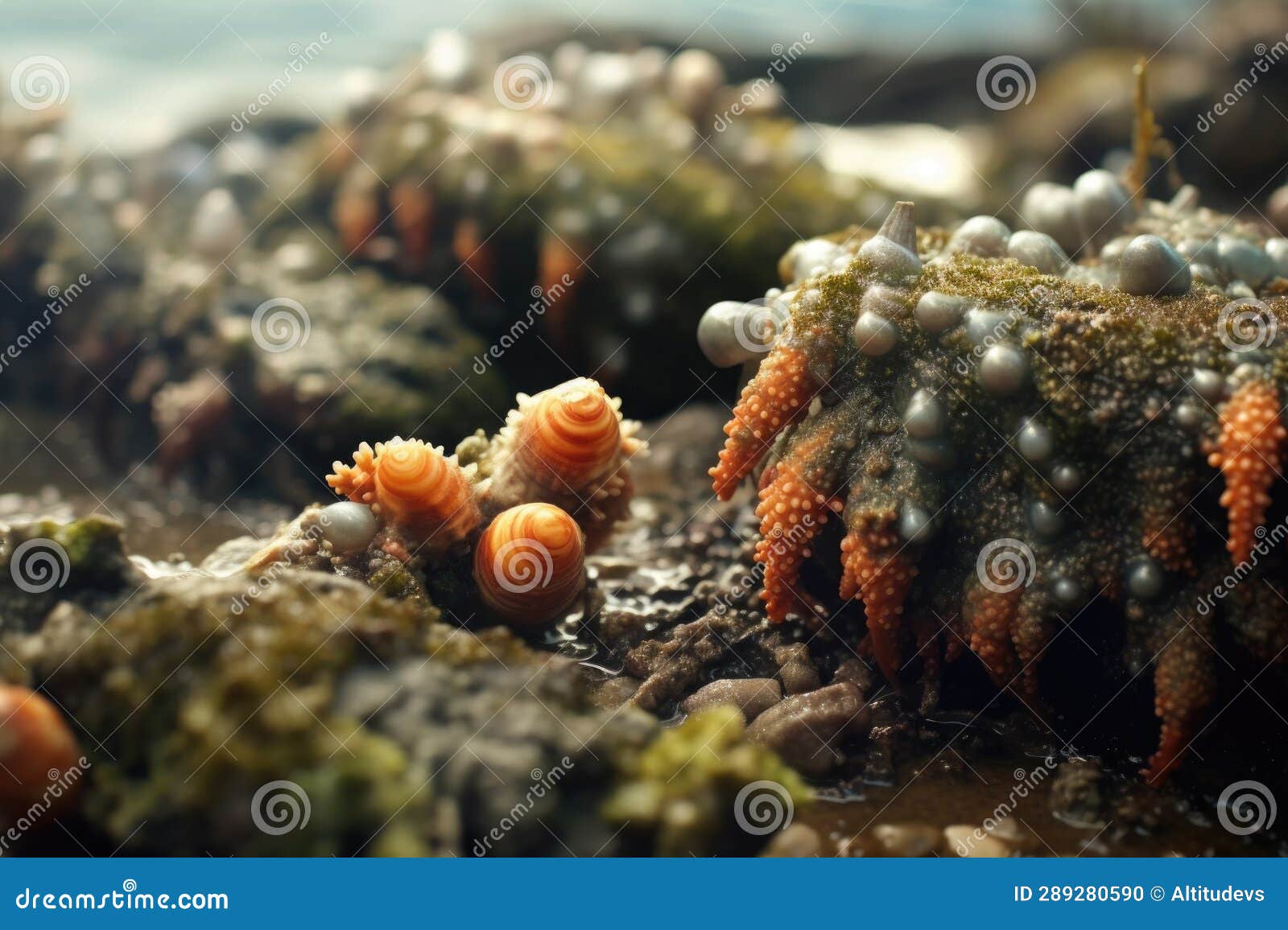 Macro View of Barnacles Feeding on Seaweed Stock Photo - Image of ...